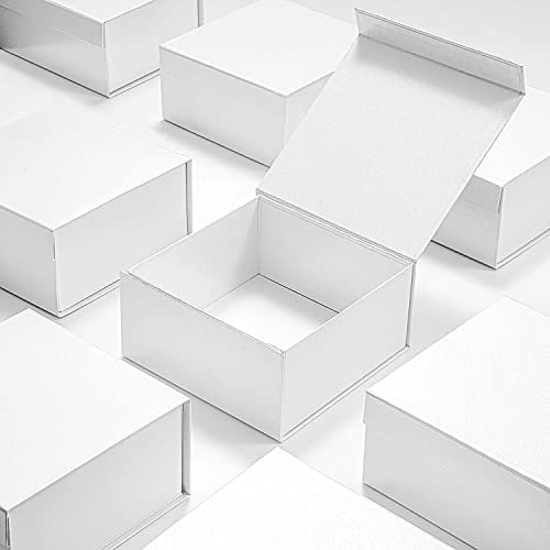MESHA 8X8X4 Magnetic Gift Box,1PC Gift Box Magnetic Closure,White Gift Boxes with Lids for Keepsakes Jewelry Photography Coffee Mugs Home Ogranization
