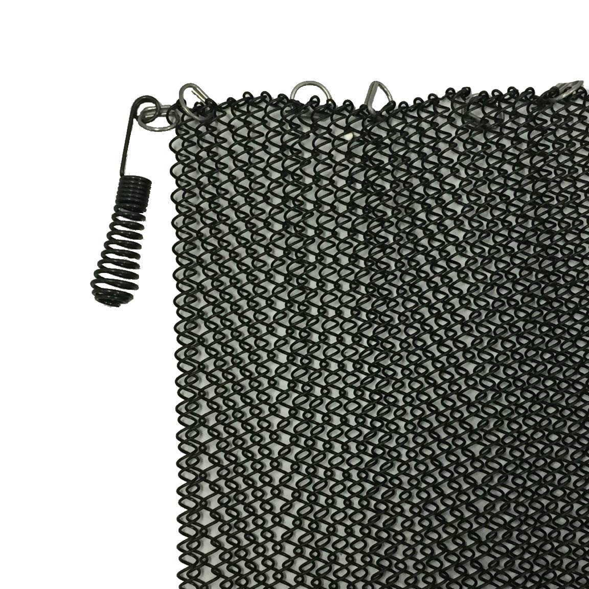 Fireplace Replacement Black Hanging Mesh Curtain Screens Two (2) Panels 21" High X 24" Wide with Pulls