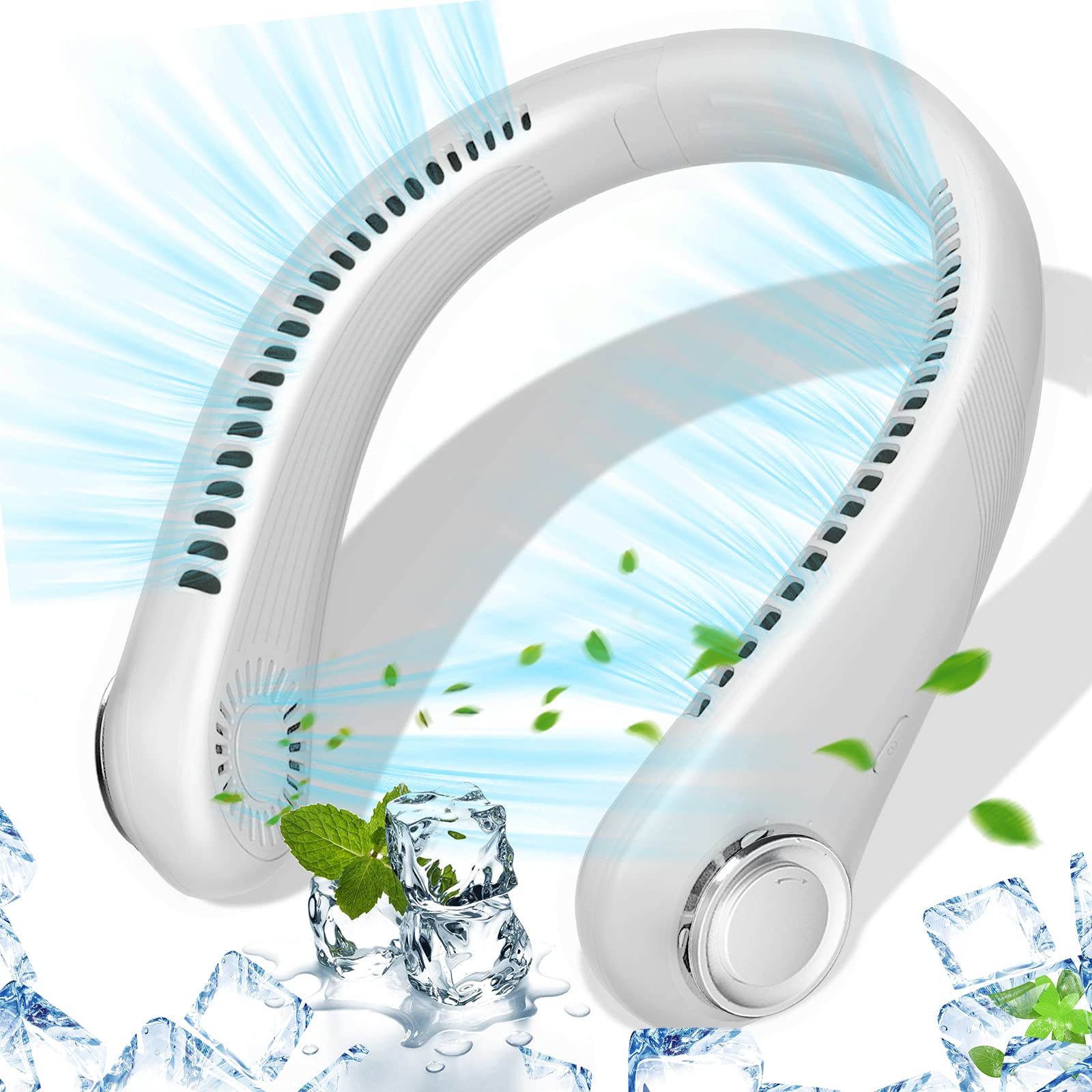 Personal Neck Fan Rechargeable Hands Free Fan - 3 Wind Speed Portable sports fan for Travel Indoor Outdoor - USB Powered Adjustment Cooling Fan for Women Men