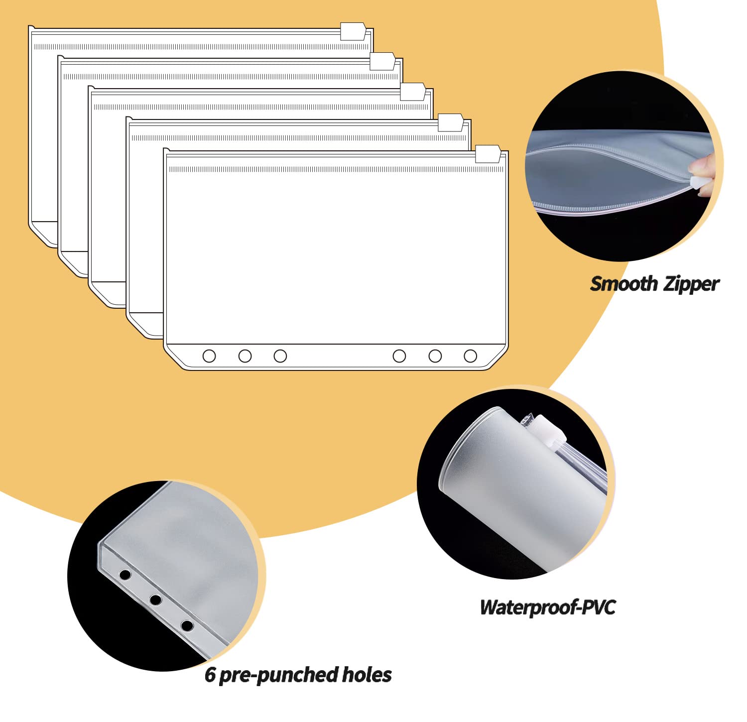 Budget Binder with Zipper Envelopes & Expense Budget Sheets,Marble 6-Ring Money Organizer for Cash,Money Binder with Cash Envelopes for Budgeting and Saving Money