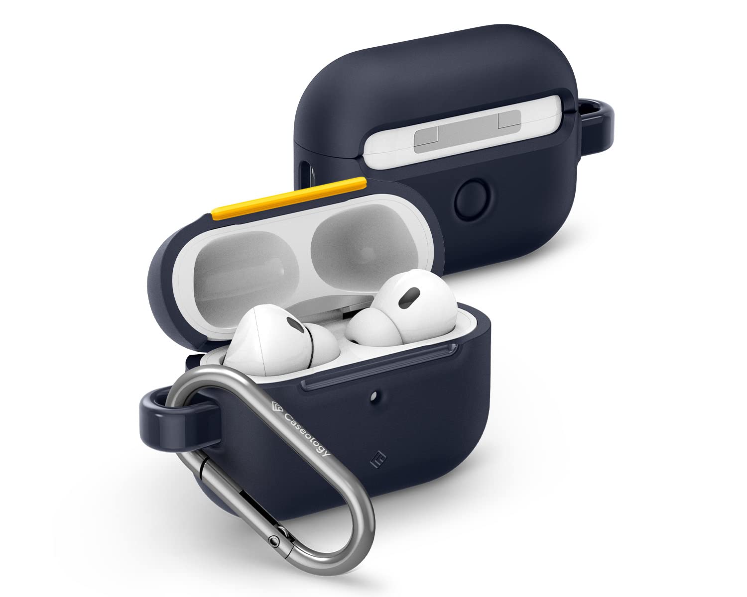 Caseology Nano Pop for Airpods Pro 2 Case [Keychain Carabiner Included] Designed for Airpods Pro 2nd Generation (2022)(2023) - Blueberry Navy