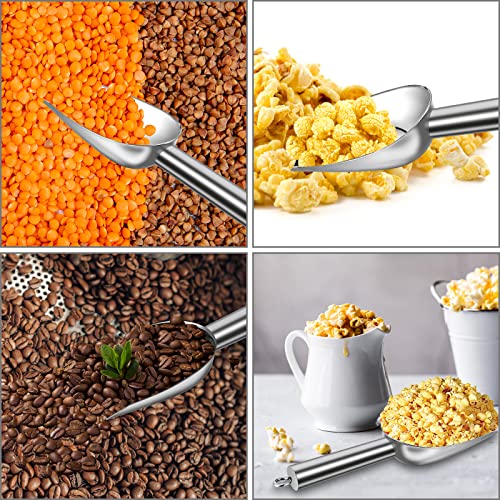 Metal Ice Scoop 5 Oz, 4 Pcak Stainless Steel Utility Scoop, Kitchen Ice Scooper for Ice Maker, Dishwasher Safe Kitchen Scoop for Weddings/Bar/Ice Bucket/Kitchen/Popcorn, Small Food Scoops