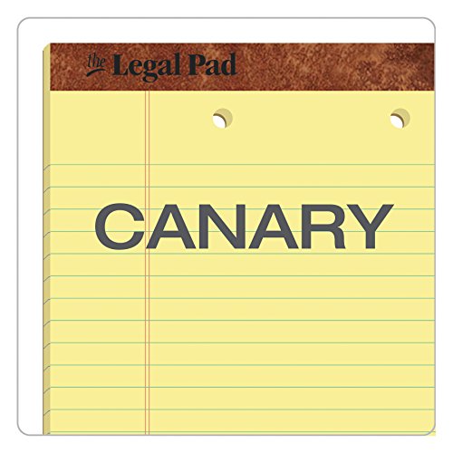 TOPS The Legal Pad Writing Pads, 8-1/2" x 11-3/4", Canary Paper, Legal Rule, 50 Sheets, 12 Pack (7531)
