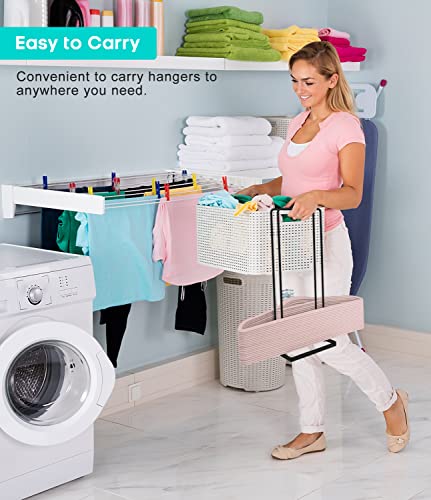 Hanger Storage Stacker Stand, Holds Up 110 Wire Clothes Hangers for Laundry Room Closet Space Saving, Portable Sturdy Hanger Organizer Rack Holder for Adult and Child Clothes Hangers, Keep Room Tidy