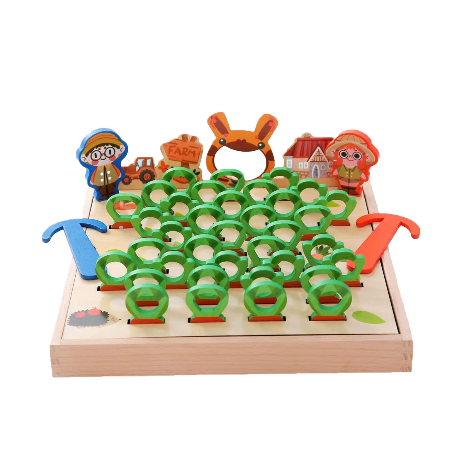 Montessori Toys for 3 Year Old Wooden Farm Toys 36 Radishes Contain 26 English Letters and 10 Arabic Numerals Develop the Brain and Cultivate Children's Hands-on Ability Given as Gifts to Children
