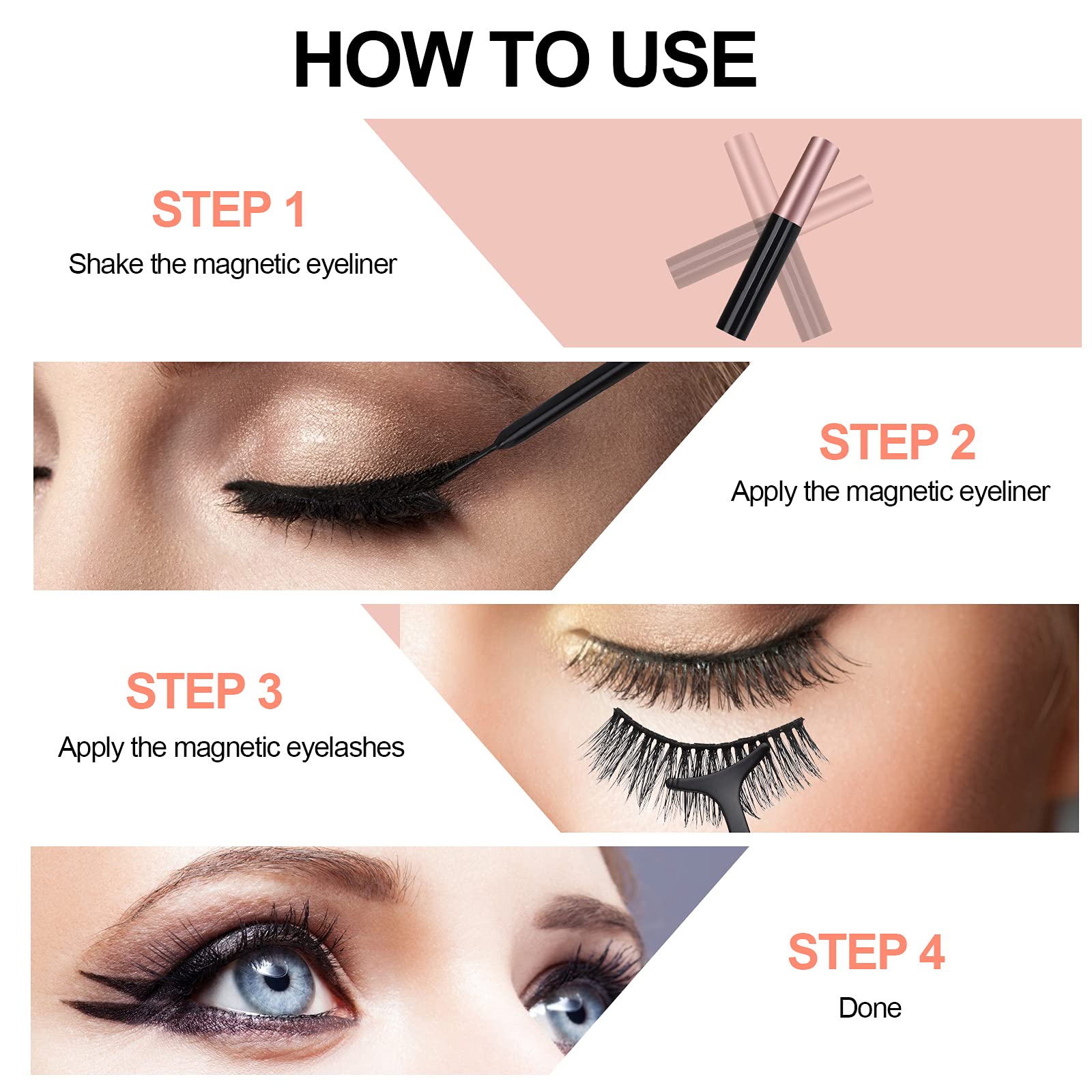 BILEYCHA Upgrade 3D Natural Magnetic Eyelashes,Lightweight Magnetic Eyeliner and Eyelashes Kit, 2 Waterproof Magnetic Eyeliners- No Glue Needed
