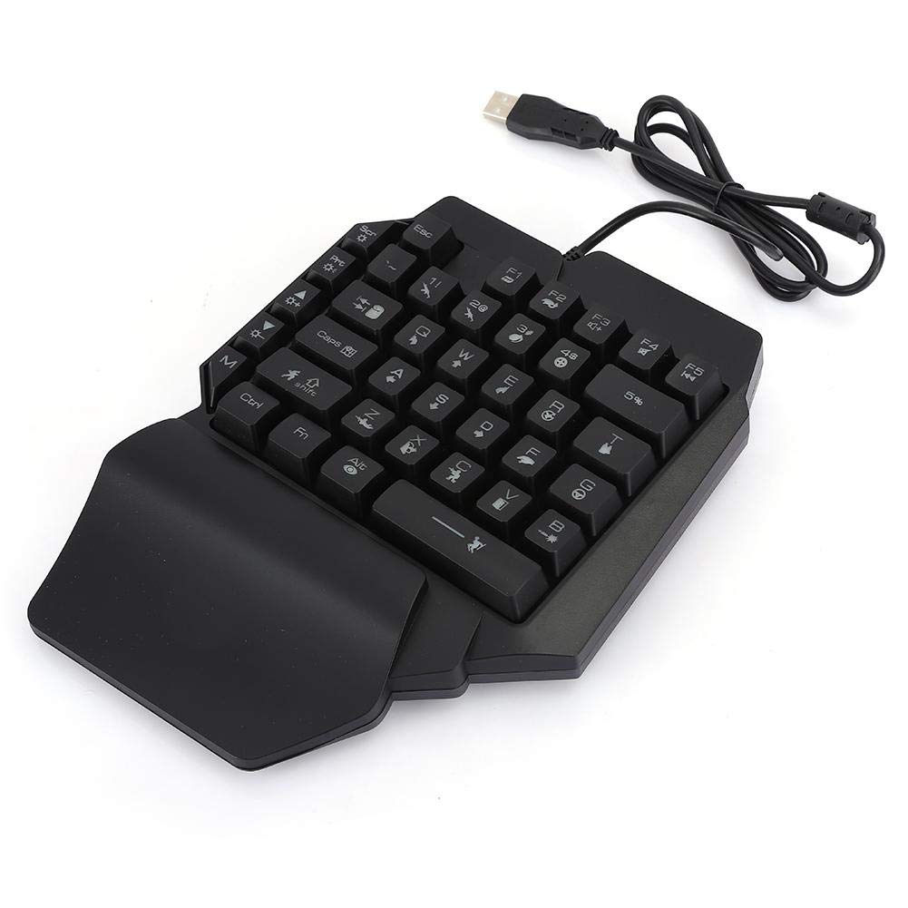 Pomya One-Handed Gaming Keyboard, Professional Gaming Keypad for PUBG Computer Mechanical Gaming Accessory with Eye-Catching Lighting