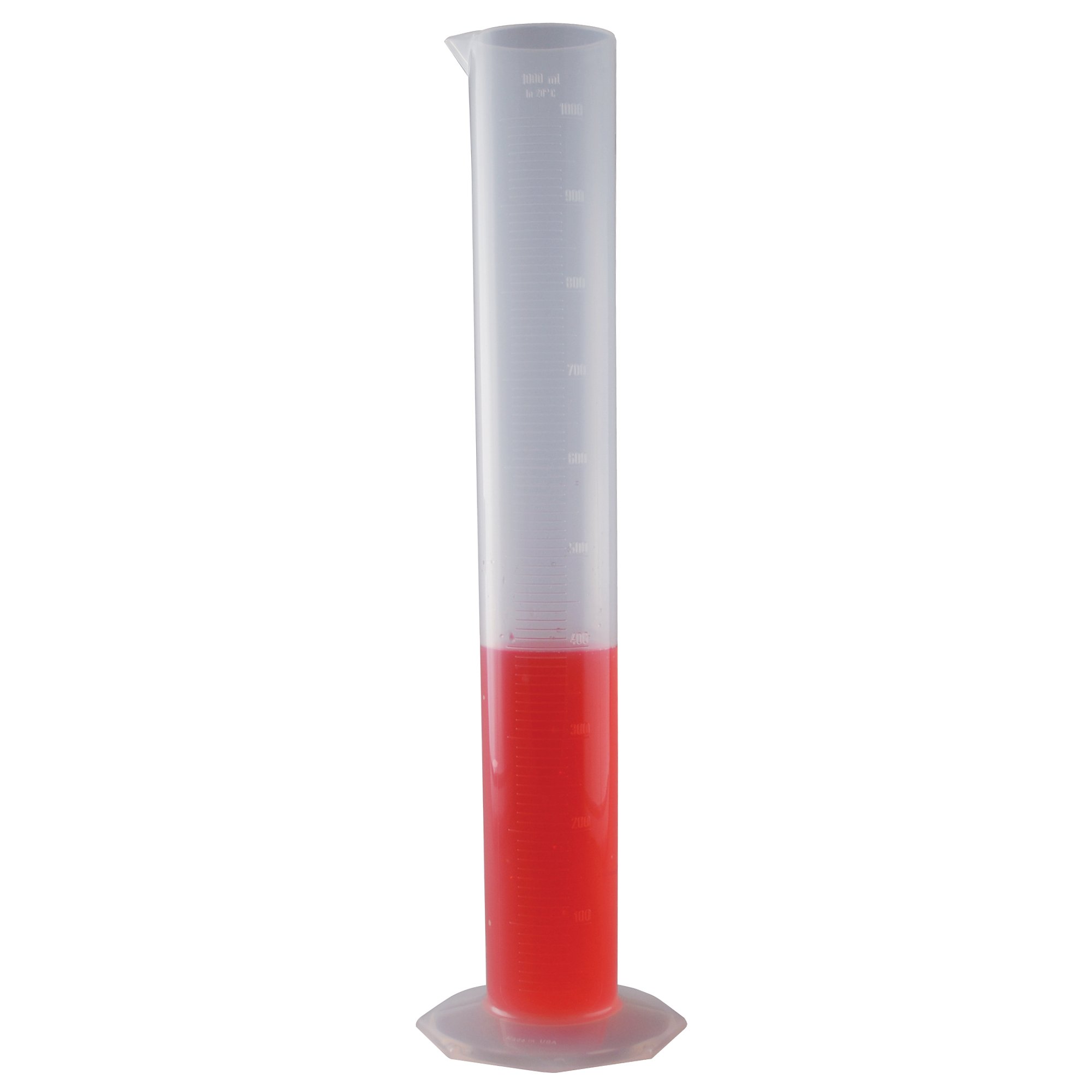 SP Bel-Art Single Scale 1000ml Polypropylene Graduated Cylinder; 10.0ml Graduation (F28458-0000)