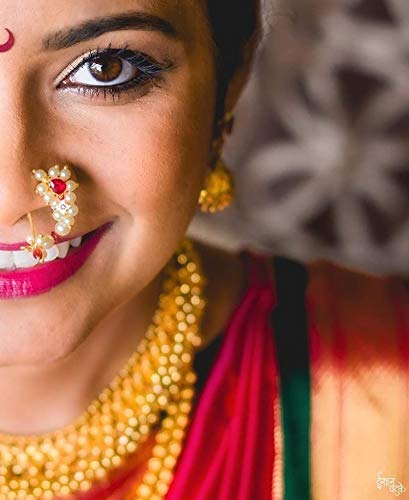 Best Deals Small maharashtrian Nath Adjustable Clip on Nose Ring Without Piercing for Women