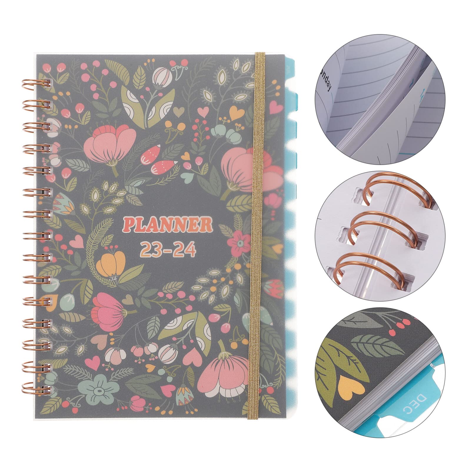 Cabilock 2023 Agenda Book Spiral Notepad Note Taking Notebook Work Notepad Floral Note Pads Planner Notebook Writing Journal Notebook Note Supplies Office Accessory Time Management Notepad