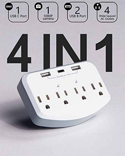 Buedarate Hidden Camera Wall Charger with WiFi Spy Camera Outlet HD 1080P Wireless for Home Security Secret Camera with USB Fast Charger 20W PD Charging Port Nanny Cam