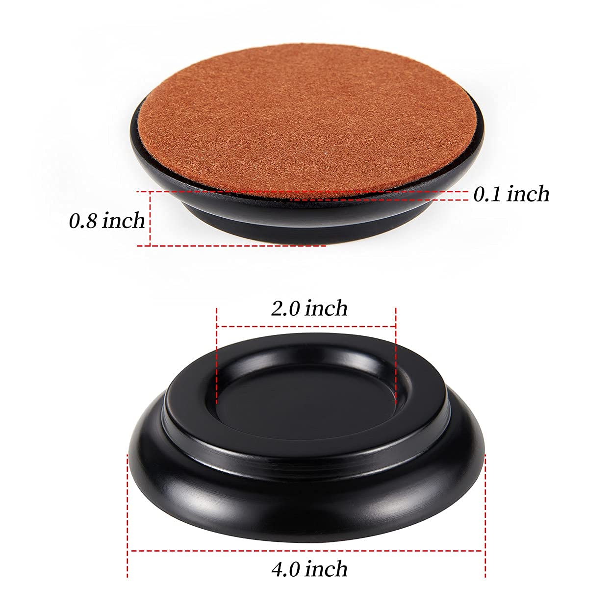 Piano Caster Cups Leg Floor Protectors WOGOD Upright Piano Caster Cups Felt Bottom Leg Pads for Wood Floor Furniture …