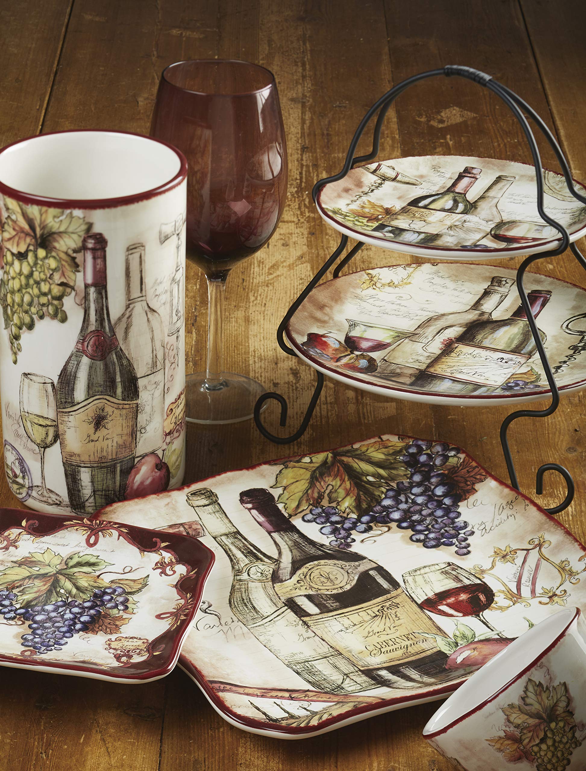 Certified International Corp Vintners Journal 4" Tidbit Bowls, Set of 4, Medium, Cranberry