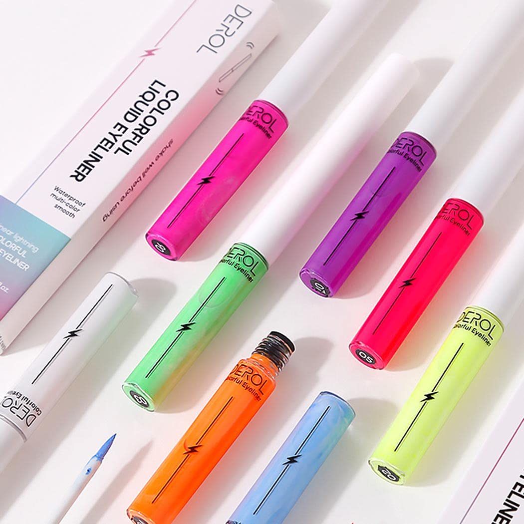 Eyret Yellow Liquid Eyeliner Colorful Eyeliners Waterproof Eyeliner Neon Makeup Cosmetic for Women and Girls
