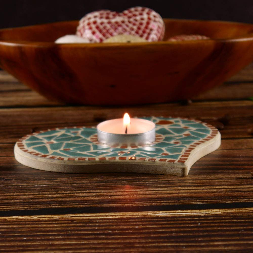 Mosaic Craft Kit, Tea Light Base DIY Art Handcrafted Project Pink Blue