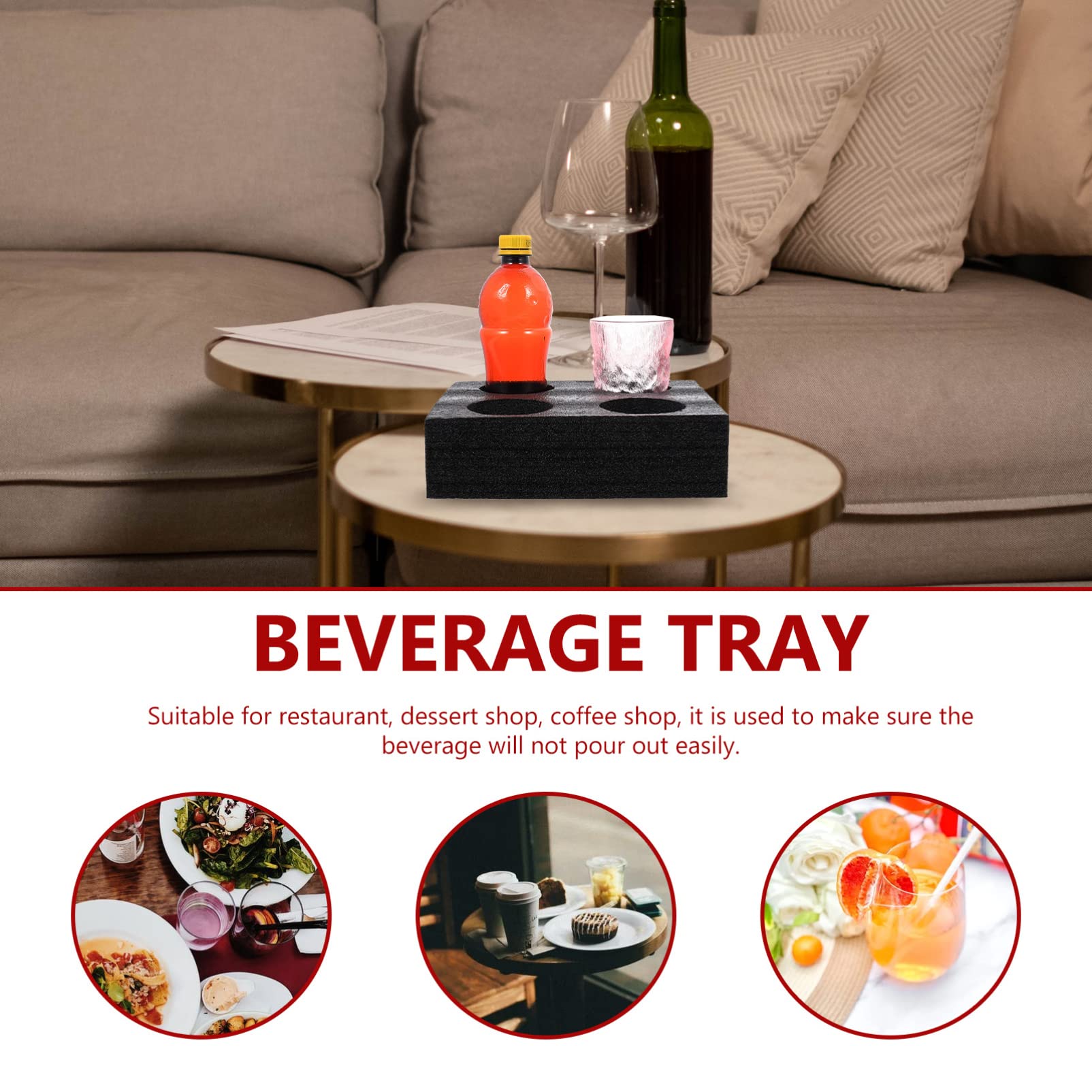 Cabilock 2Pcs Cola Milk Tea Cup Saucer Food Holders Disposable Foam Takeout Cup Holders Takeout Drink Carriers Tea Cup Holders Coffee Cup Door Dash Portable Suitcase Pearl Cotton
