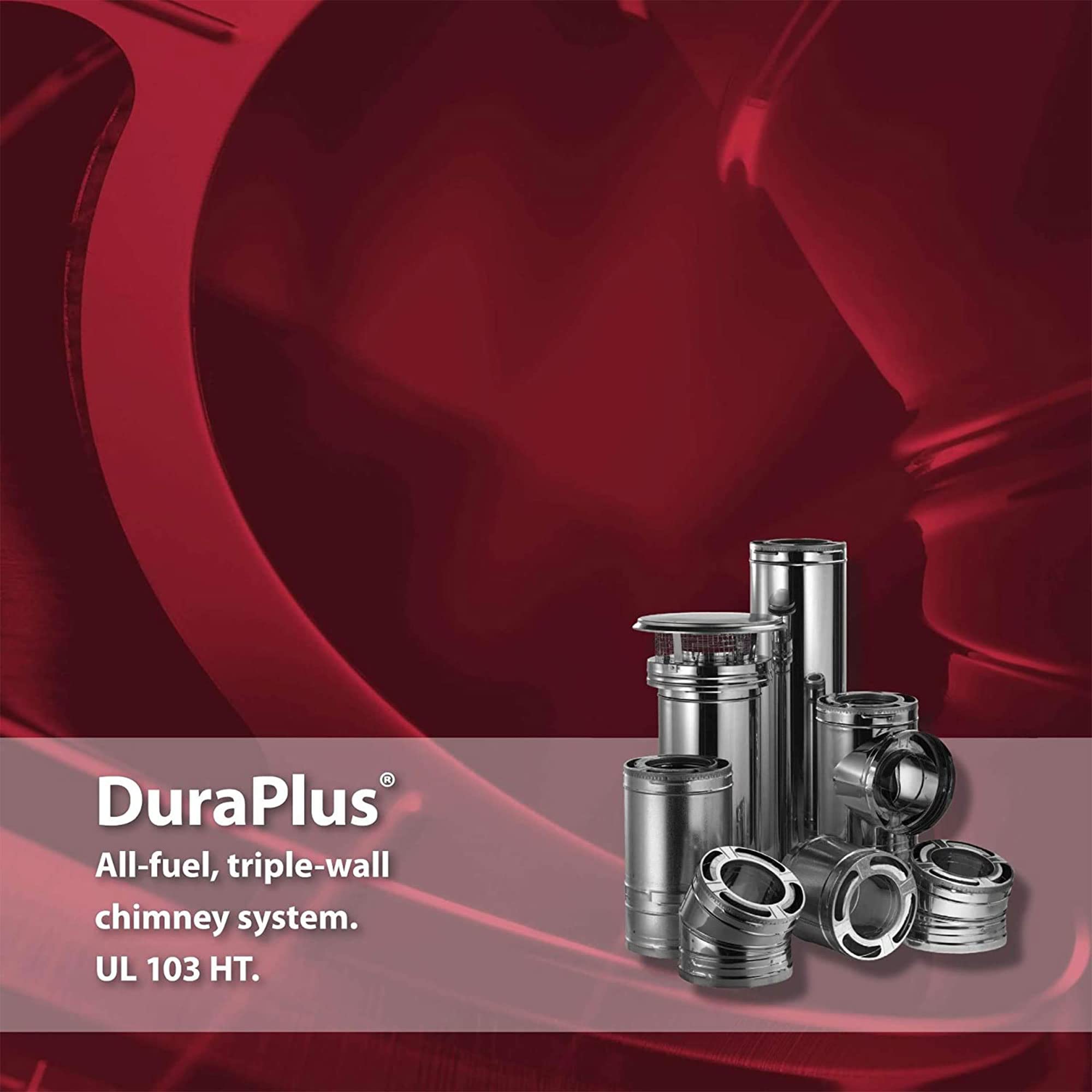 DuraVent 6DP 24 DuraPlus Triple Wall Chimney Pipe for Wood Stoves, Fireplaces, Furnaces, Boilers Stoves, Ranges, Water Heaters, 6 Diameter by 24