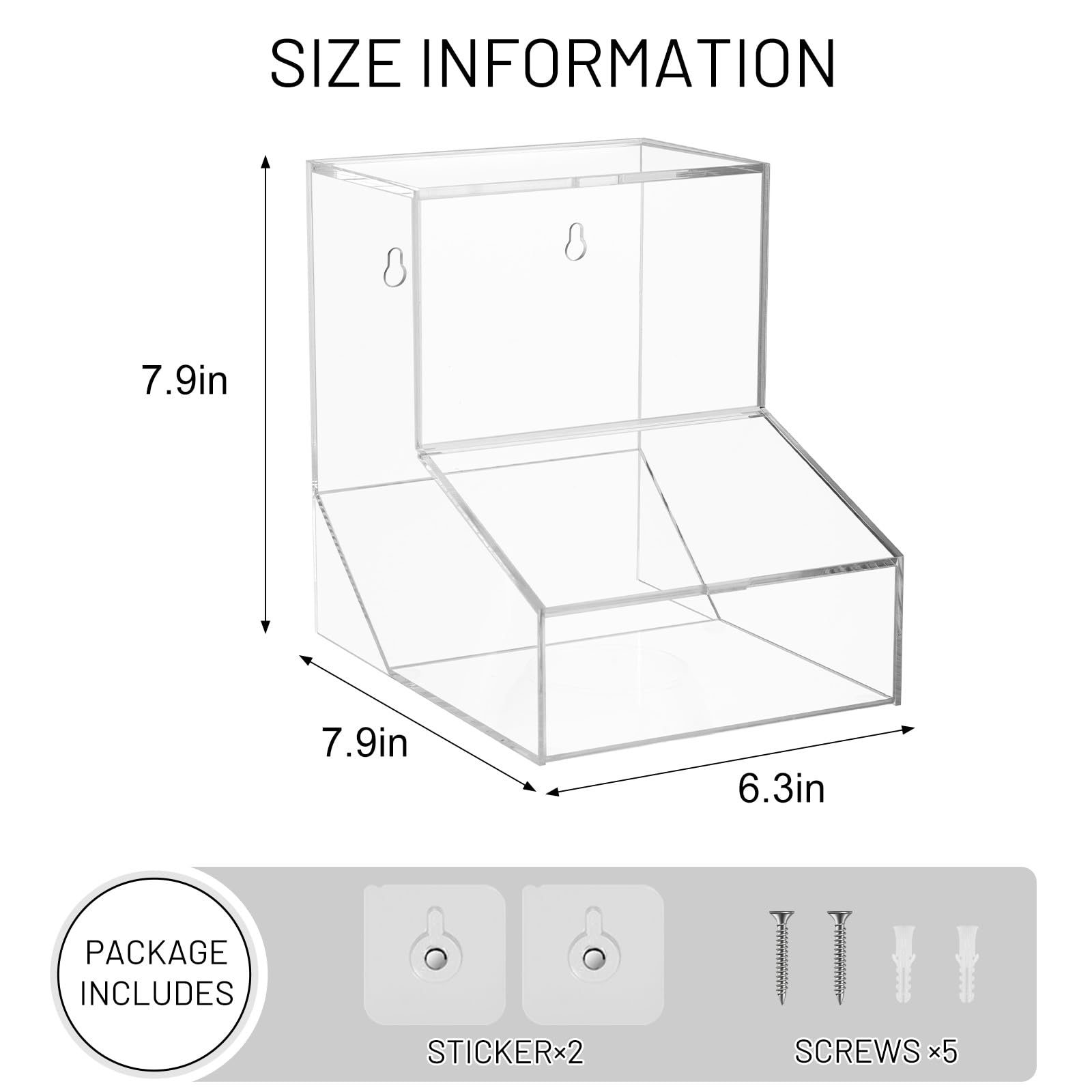 BSSOYAMM Laundry Pods Container, Acrylic Laundry Pods Holder with 2 Lid, Adhesive Dishwasher Pods Dispenser, Clear Laundry Room Organization Storage for Clothes Pins, Dryer Balls, Snack, Candy