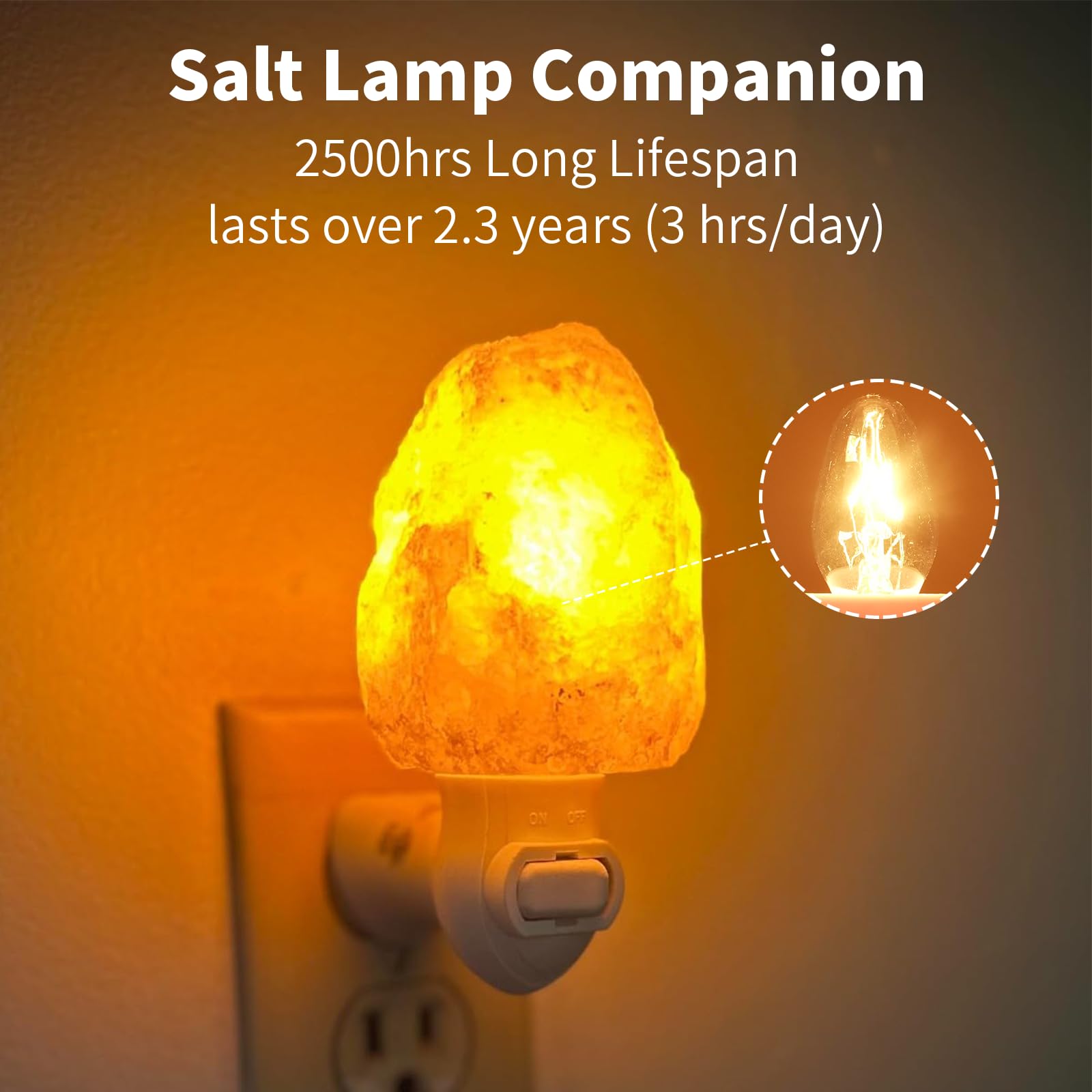 COLWATT 15-Pack Salt Lamp Bulbs, 15 Watt Light Bulb for Himalayan Salt Lamp Baskets, 120V C7 Small Night Light Bulbs, 2200K Warm White, Dimmable