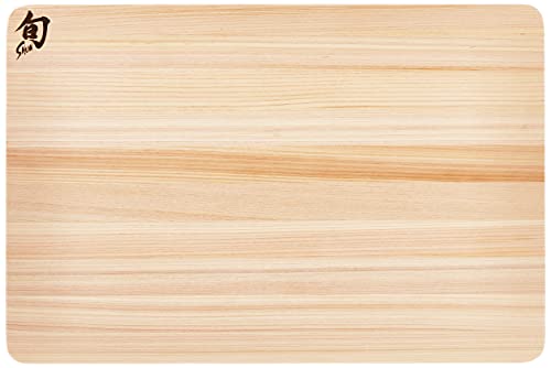 Shun Cutlery Large Hinoki Cutting Board, 17.75" x 11.75" Large Wood Cutting Board, Medium-Soft Wood Preserves Knife Edges, Authentic, Japanese Kitchen Cutting Board