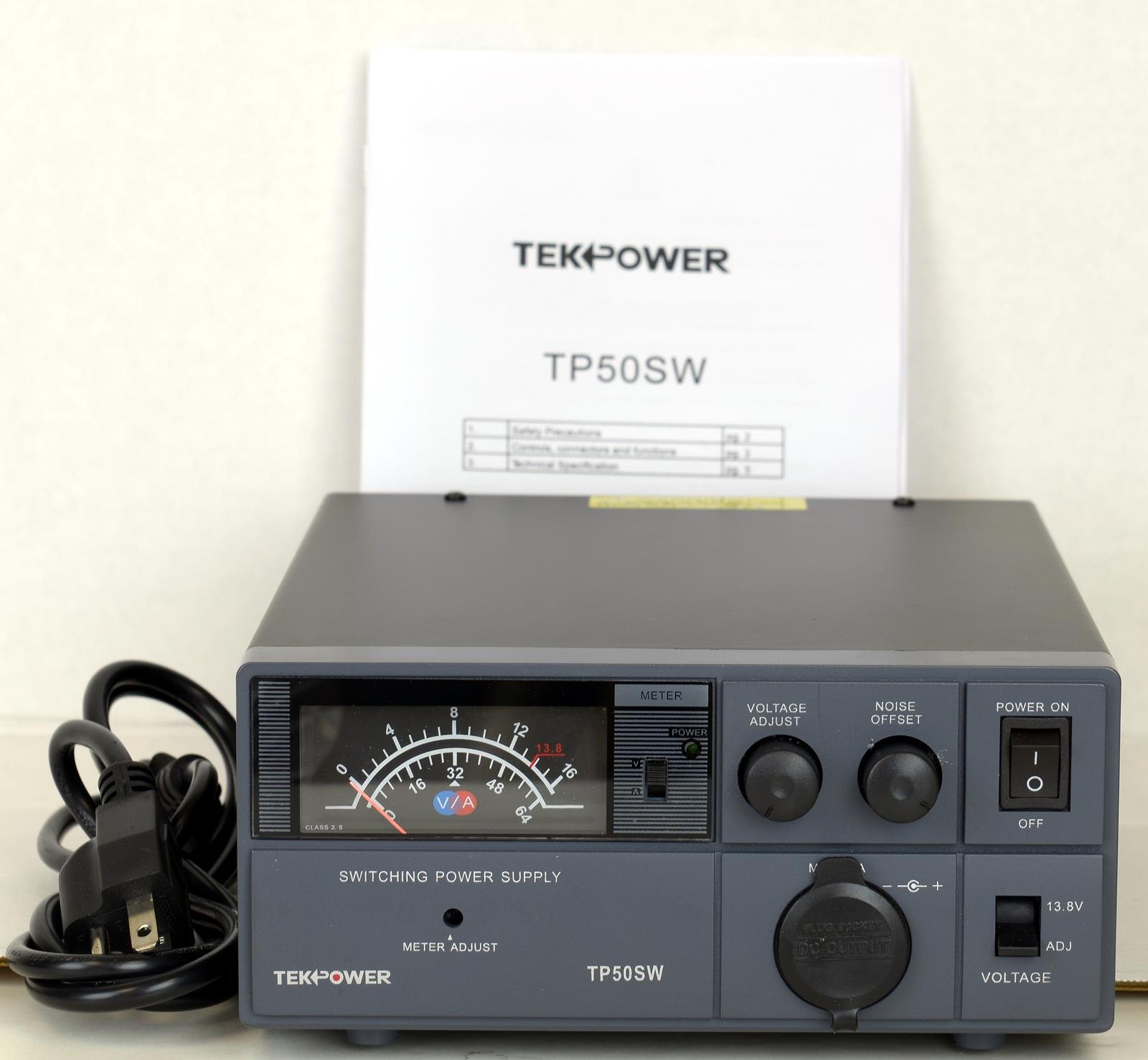 TekPower TP50SW 50 Amp 13.8V Analog DC Power Supply with Cigarette Plug