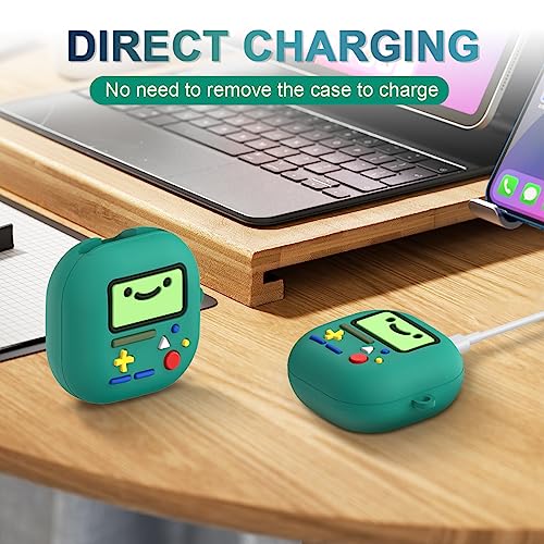 Cute Case for Beats Fit Pro 2021, Shock-Absorbing Protective Beats Fit Pro Case Cover Silicone Shell Compatible for Beats Fit Pro Charging Case with Carabiner (Green)