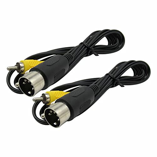 GRABOTE 2pcs 6FT RCA TV AV Audio Video Cord Cable for Sega Genesis 1 & Sega Master System
