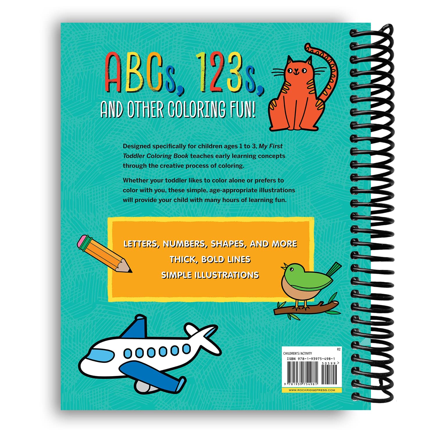 My First Toddler Coloring Book: Fun with Numbers, Letters, Shapes, Colors, and Animals! (Kids coloring activity books)