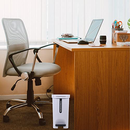 DOITOOL Bin Bathroom Close Lid, Container Basket and Pedal Trash Household Free with Dustbin Step-on Bathroom, Organizer Large L, on Home, Plastic L Waste Rubbish Foot Office Home Grey