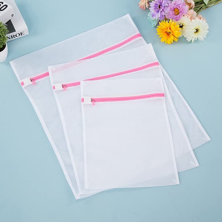 Mesh Laundry Bags 1 Extra Large, 2 Large & 2 Medium Bags , 5 Pcs Set For Delicates, Bra, Lingerie, Underwear, Hosiery, Baby Laundry, Clothing Washing, Travel Laundry Bag, White