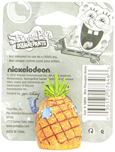 Penn-Plax Officially Licensed Spongebob Squarepants Aquarium Ornament β Pineapple Home (Mini/Small Size) β Perfect for Freshwater and Saltwater Tanks