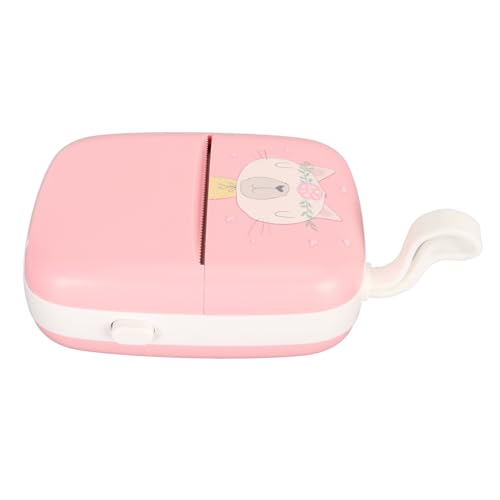 DISREGARDED Pocket Thermal Printer Mini Photo Printer with 3 Rolls Paper Notes Label Maker Built in Battery ABS for Office Home (Pink)