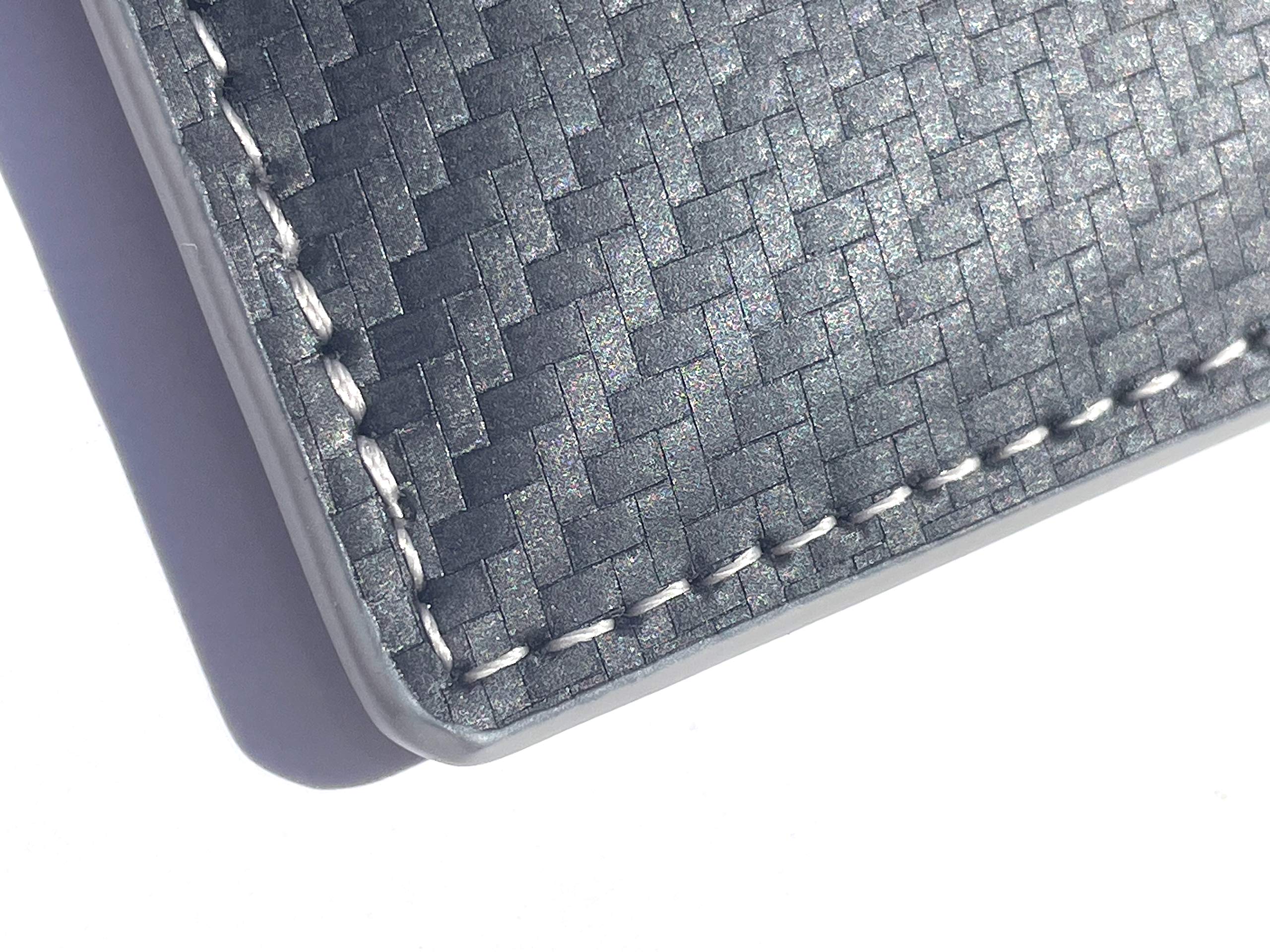 Motorsport Wallet - slim carbon fiber leather with RFID protection card case (Steel Grey)