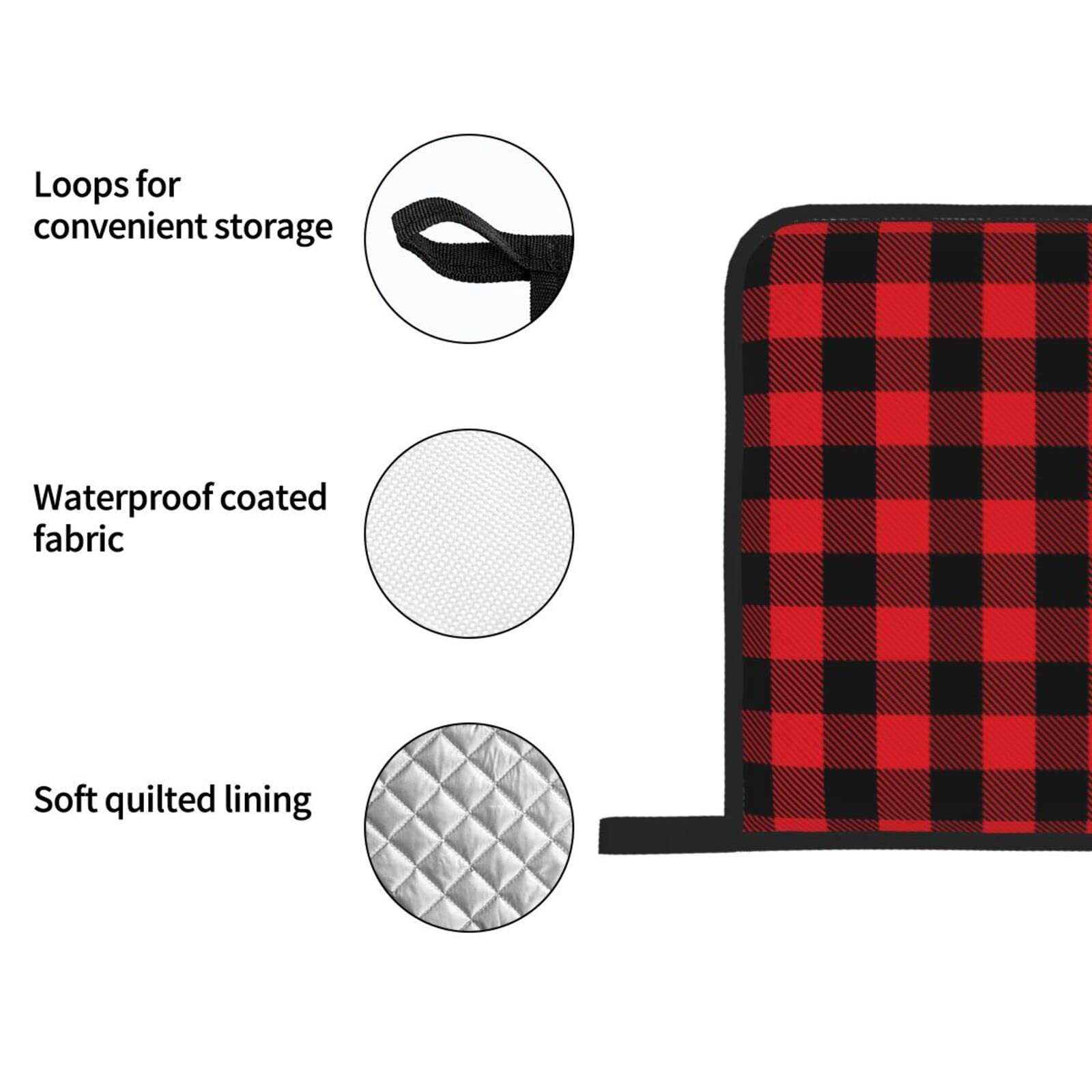 Buffalo Plaid Oven Mitts and Pot Holders Sets, 4 Piece Set, Heat Resistant Polyester Gloves and Pads for Kitchen Cooking Baking Grilling BBQ