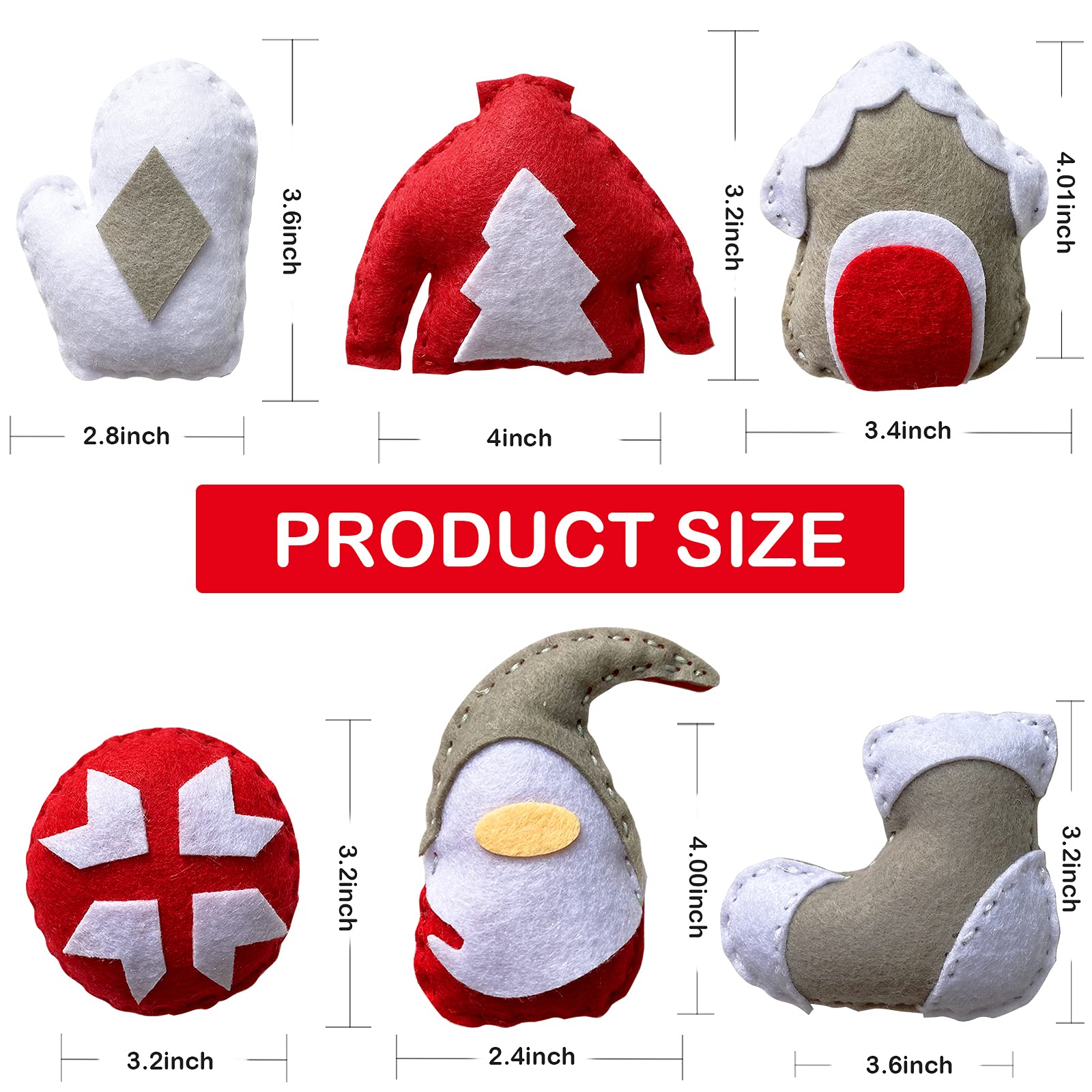 MOVEBO DIY Craft Sewing Kits for Christmas,Christmas Ornaments DIY Craft Kits for Kids (Christmas Ornaments DIY 1)