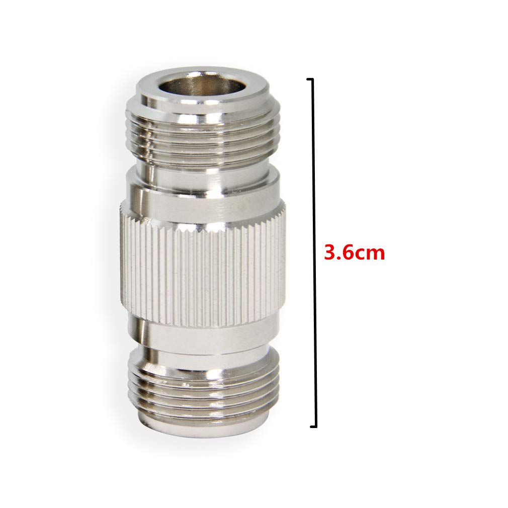 N Female to N Female, 2-Pack N Barrel Coupler Adapter, 50 Ohm Double Female Connector for Wilson Cell Booster, WiFi Antenna, CB Radio, Analyzer