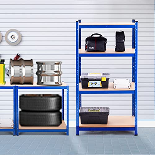 ERGOMASTER Storage Shelves Metal Garage Shelving Unit 4-Shelf Adjustable Heavy Duty Boltless Organizer Rack for Home Warehouse Pantry Office 64" W x 16" D x 63" H(Blue,2Pack)