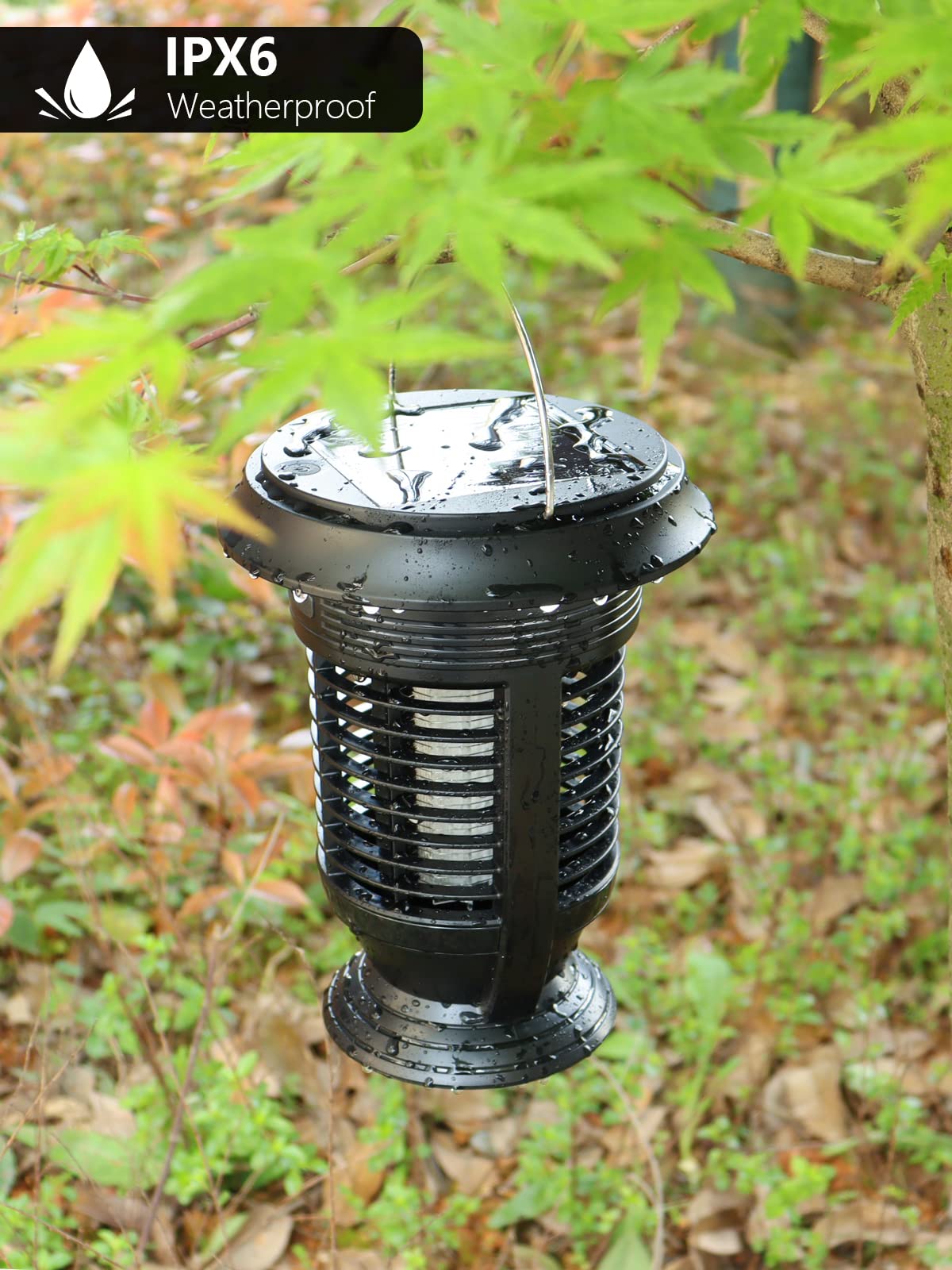 Bug Zapper Outdoor, Lmoorn Solar Mosquito Zapper Self-Cleaning Mosquito Trap Outdoor for Mosquito, Moth, Wasp, Insect Killer, Fruit Flies, Gnats USB Electric Catcher & Killer