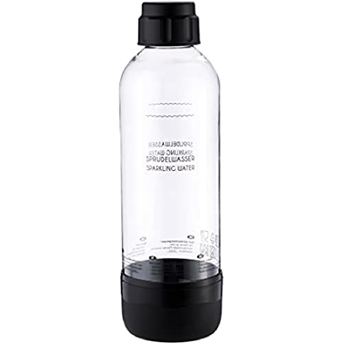 LEVIVO Water Bubbler Bottle, Unbreakable Plastic Bottle Bubbler, with lid and Bottom in Black, Content: Approx. 1