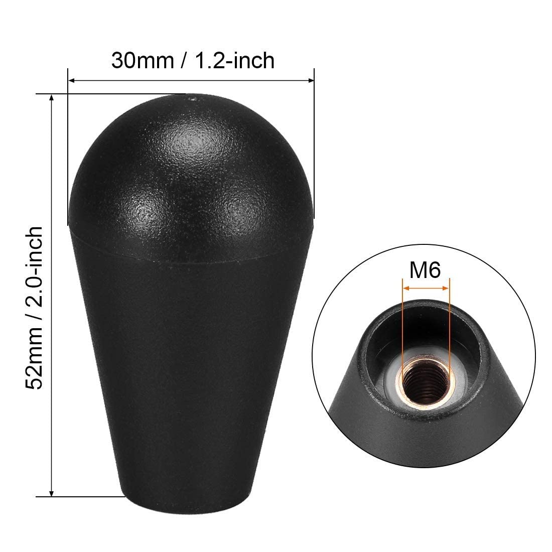 MYMIQEY 2X Arcade Joystick Bat Top American Type Oval Head Handle Knob for Replacement 2 Players Arcade Joystick DIY Kit MAME Jamma Parts Pac Man Arcade1up Cabinet (Red & Black)