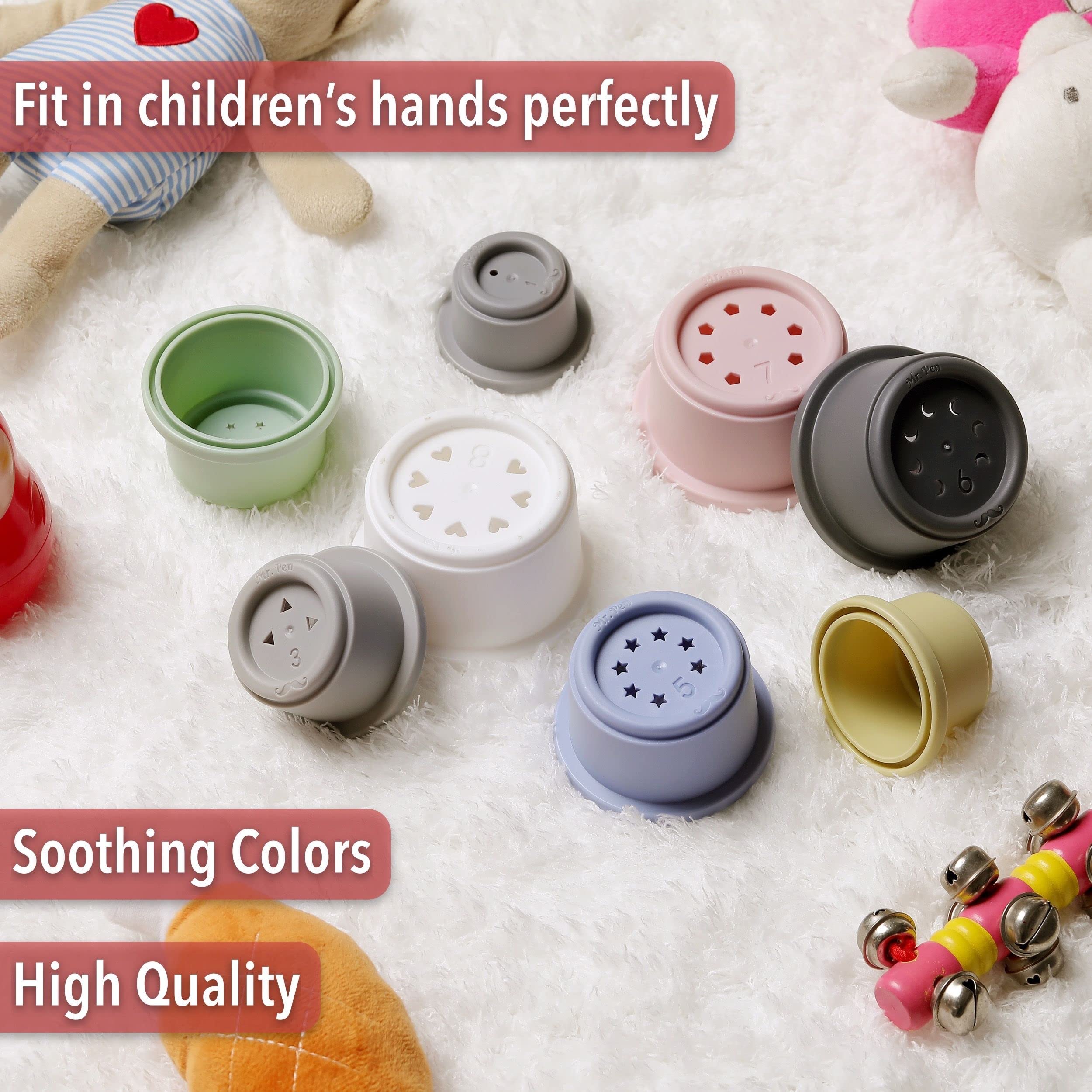 Mr. Pen- 8 Pcs, Baby Stacking Toys/Cups, Nesting Cups, Stackable Cups for Baby and Toddler
