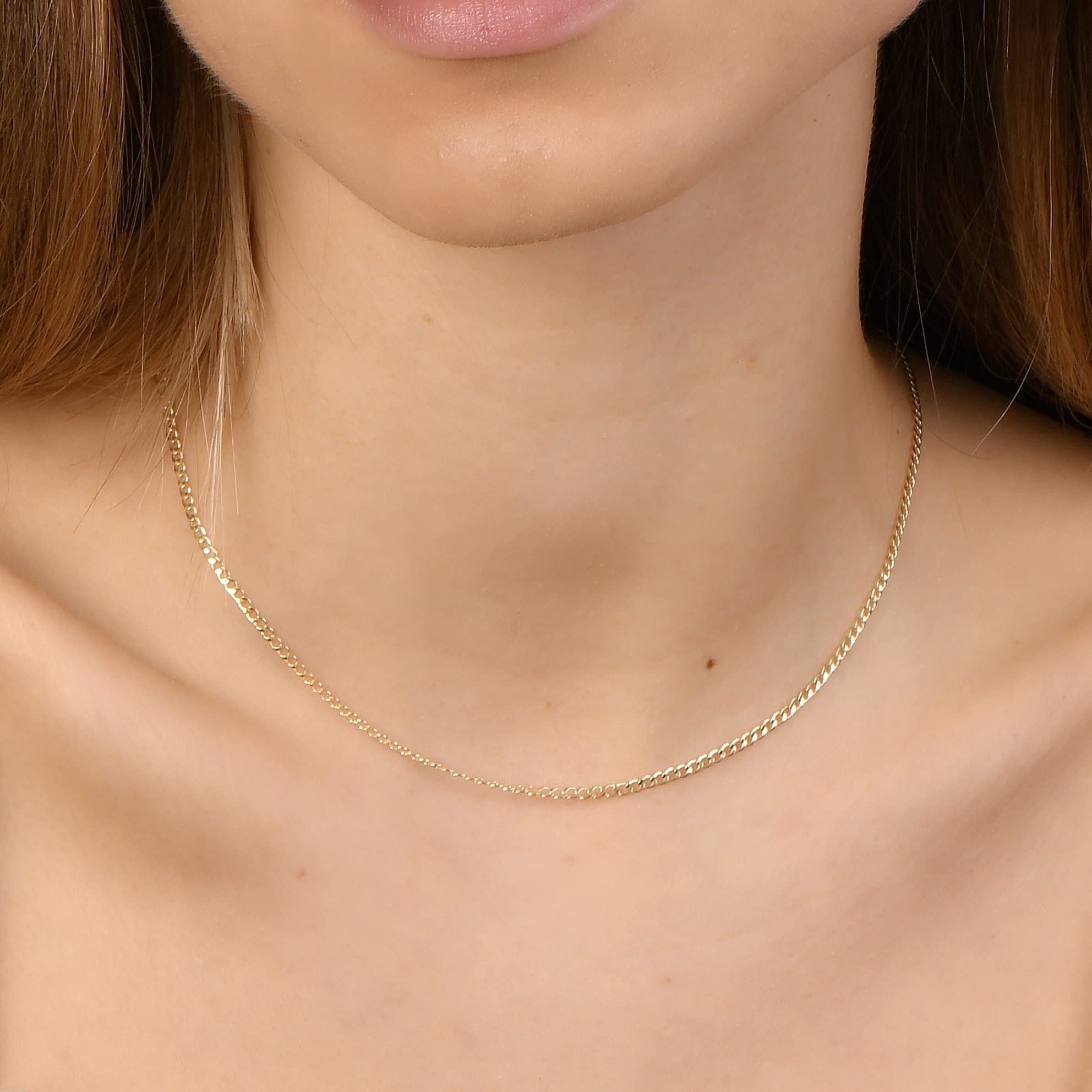 PORI JEWELERS 10K Gold 2.0mm Cuban/Curb Link Chain Necklace-Multiple lengths available-Made In Italy (Yellow, 22)