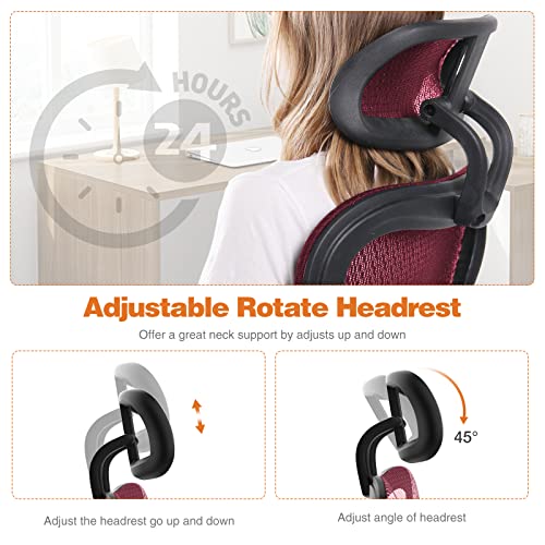 Ergonomic Office Chair,Large High Back Office Chairs Ergo3D Rolling Desk Chair with 4D Adjustable Armrest,3D Lumbar Support,Adjustable Headrest,Breathable Mesh Computer Gaming Executive Swivel Chairs