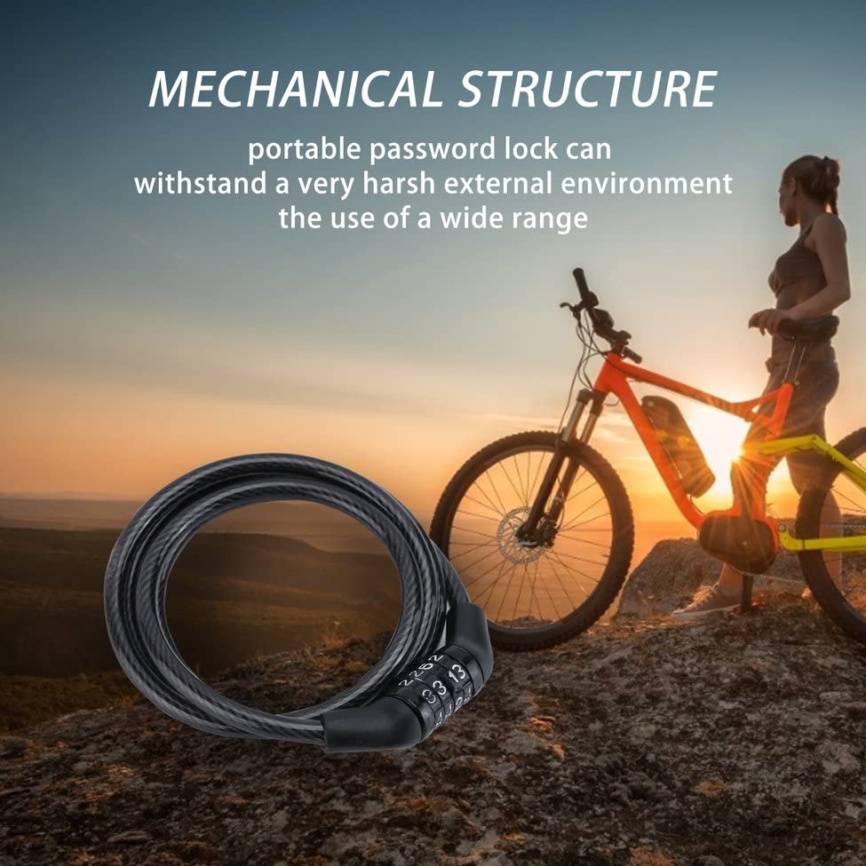 Bicycle Lock Code Bike Cycling Key Locks Password Combination Security Steel Wire Locks Bicycle Accessories