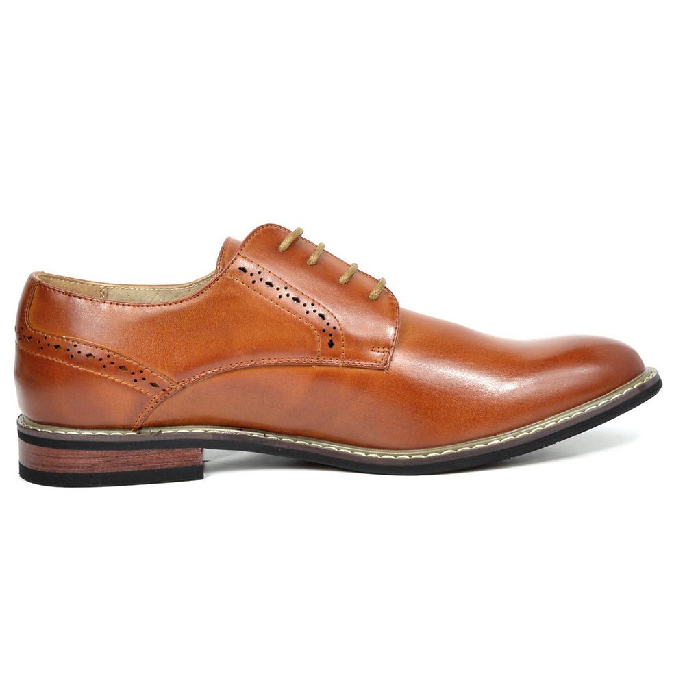 Bruno Marc Men's Classic Dress Oxfords Business Derby Shoes,PRINCEWIDE-16,Brown,14 W US