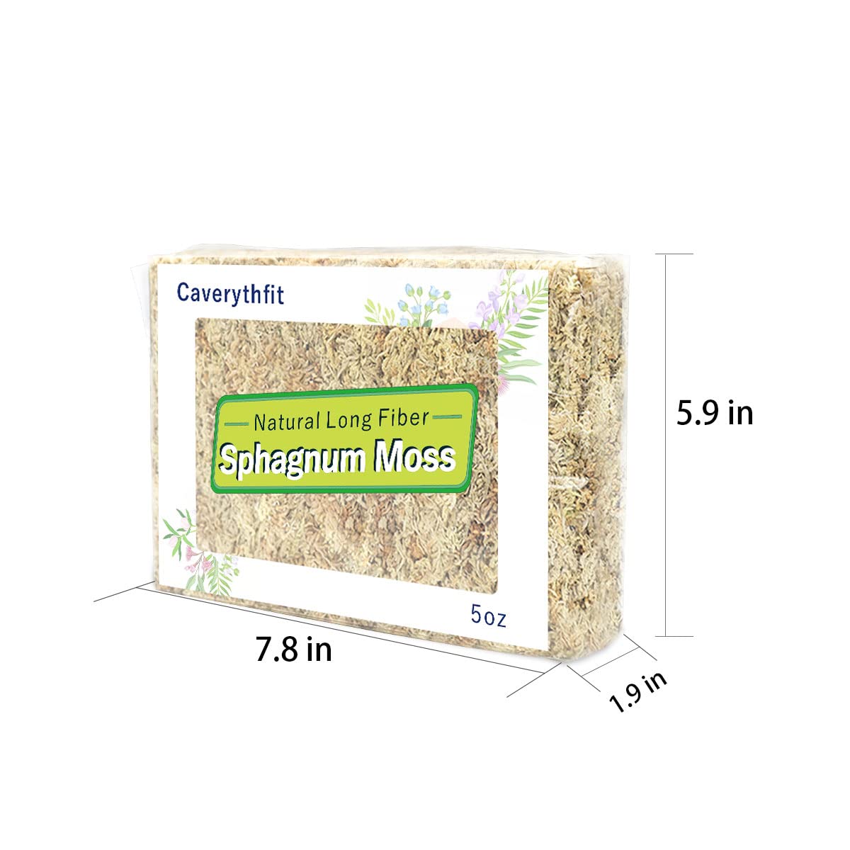 Caverythfit Long Fiber Sphagnum Moss, Naturally Air Dried, Great Orchid Medium, Perfect for Rooting Plants and Cuttings, 5oz(Appx.17QT)