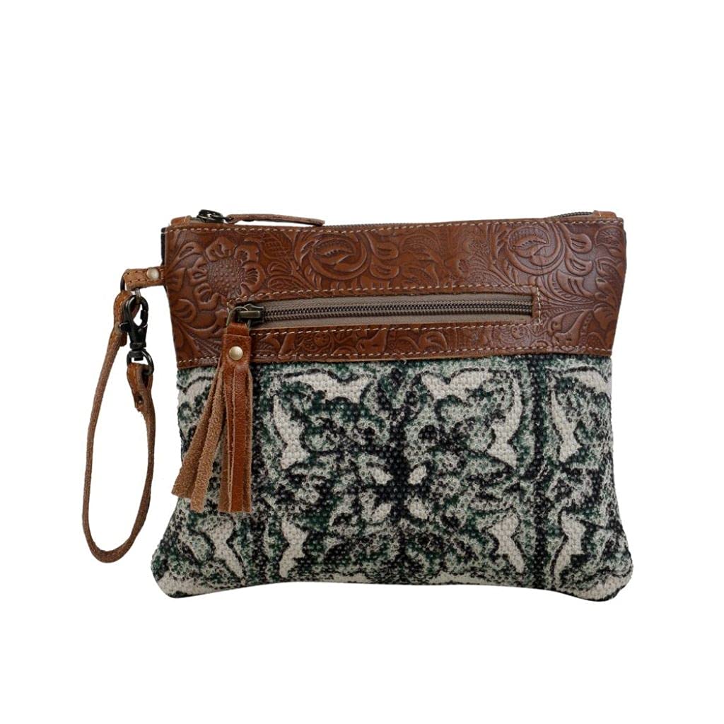 Myra Bag Hope Pouch Upcycled Cotton & Leather S-2914