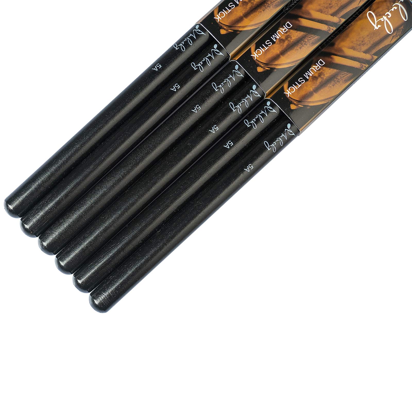 Mulucky 5A Drum Sticks Classic Maple Wood Drumsticks With Carrying Bag - 3 Pair Pink