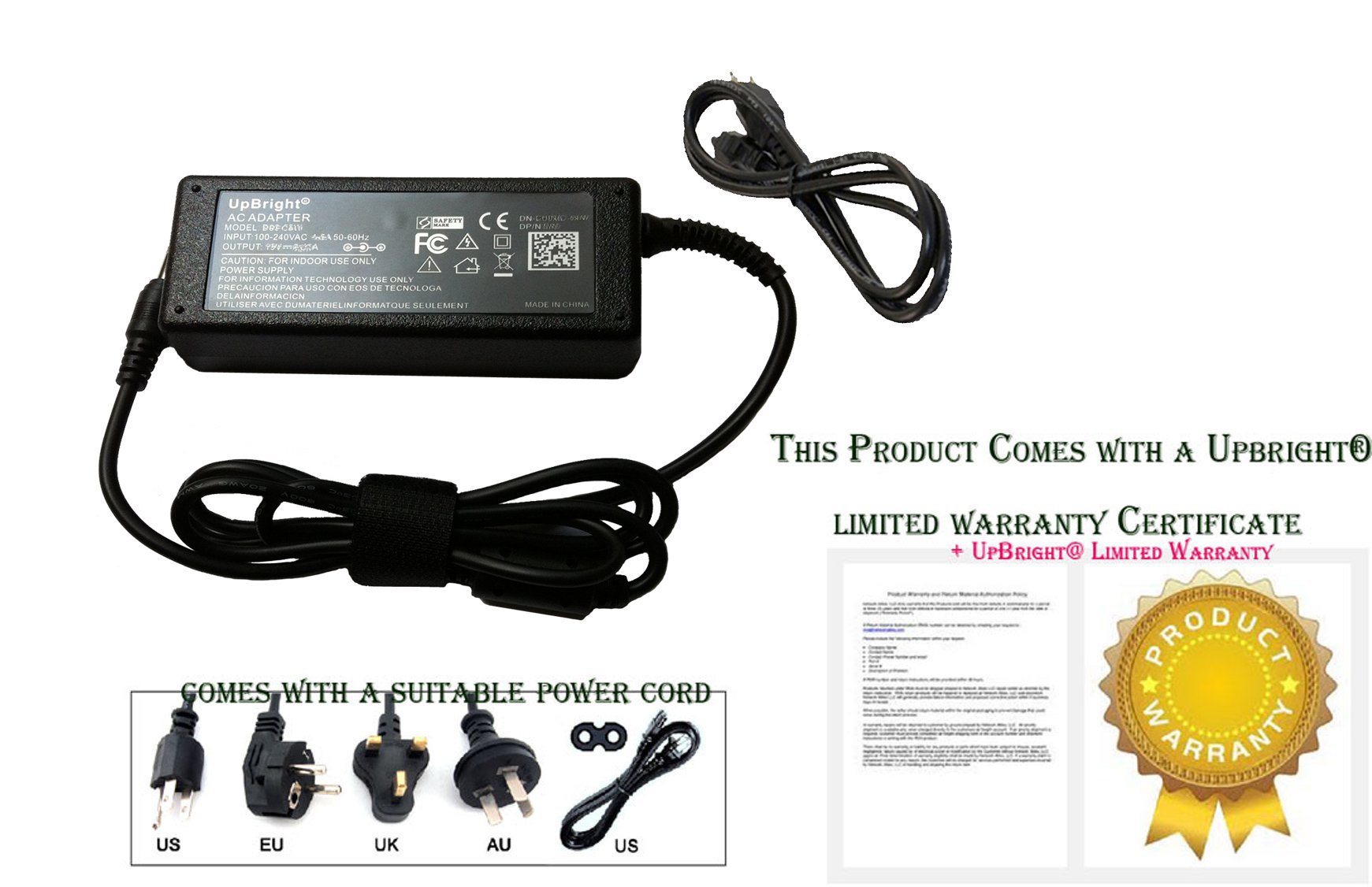 UpBright 23V-24V AC/DC Adapter Compatible with Polk Audio F/X FIX Wireless Surround 120V polkaudio FX Sound Bar Speaker I-Sonic ES2 110V D2AUDIO HD Radio iPhone/iPod Dock ISonic ES 2 AM119512876 Power