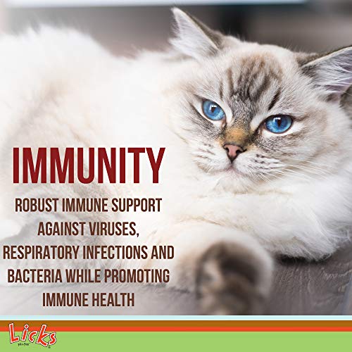 Licks Pill-Free Cat Immunity - Immune Support Cat Supplies - Respiratory Supplements for Cats - Cat Health Supplies - Gel Packets - 10 Use
